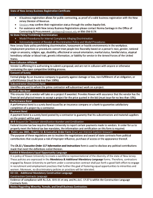 Fillable Online State of New Jersey Business Registration Certificate ...