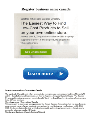 Fillable Online Register business name canada Fax Email Print - pdfFiller
