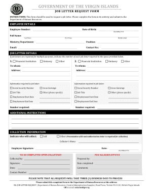 Fillable Online JOB LETTER REQUEST FORM Fax Email Print - pdfFiller