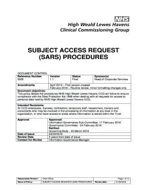 Fillable Online (SARS) PROCEDURES Fax Email Print - pdfFiller
