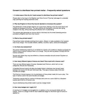 Fillable Online Consent to distribute free printed matter - Frequently ...