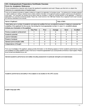 Fillable Online UCL Undergraduate Preparatory Certificate Courses Fax ...