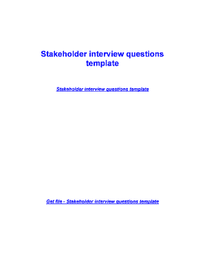 Fillable Online Stakeholder interview questions template Fax Email ...
