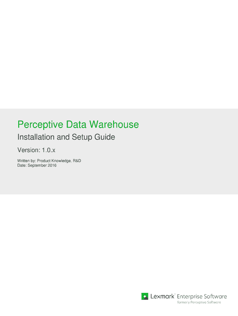 Fillable Online Perceptive Data Warehouse Fax Email Print - pdfFiller