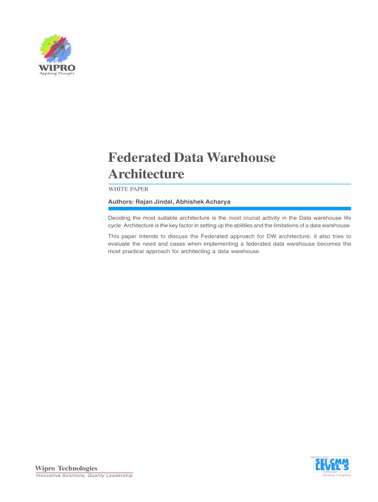 Fillable Online Federated Data Warehouse Fax Email Print - pdfFiller