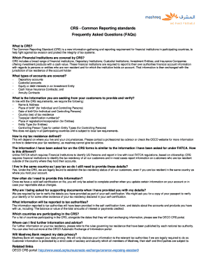 Fillable Online CRS - Common Reporting standards Fax Email Print ...