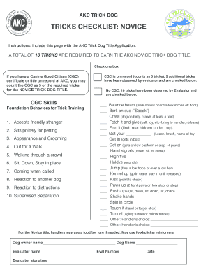 Fillable Online AKC TRICK DOG Fax Email Print - pdfFiller