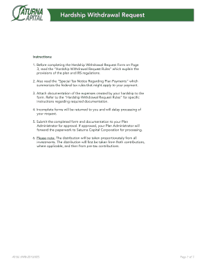 Fillable Online Before completing the Hardship Withdrawal Request Form ...