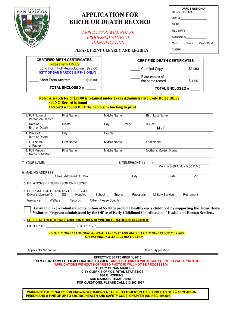 Fillable Online BIRTH OR DEATH RECORD Fax Email Print - pdfFiller