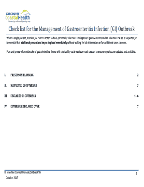 Fillable Online Check list for the Management of Gastroenteritis ...