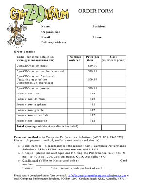 Fillable Online Order details: Fax Email Print - pdfFiller