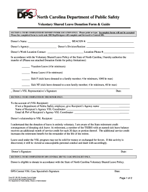Fillable Online Voluntary Shared Leave Donation Form & Guide Fax Email ...