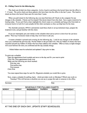 Fillable Online #3 Pulling Charts for the following day Fax Email Print ...