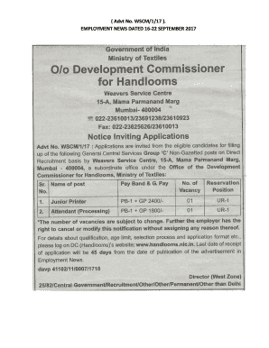 Fillable Online ( Advt No Fax Email Print - pdfFiller