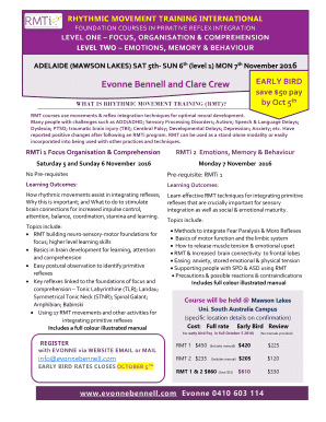 Fillable Online RHYTHMIC MOVEMENT TRAINING INTERNATIONAL Fax Email ...