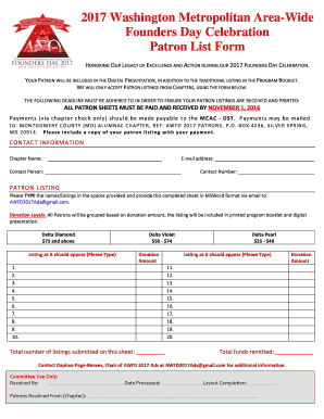 Fillable Online Patron List Form Fax Email Print - pdfFiller