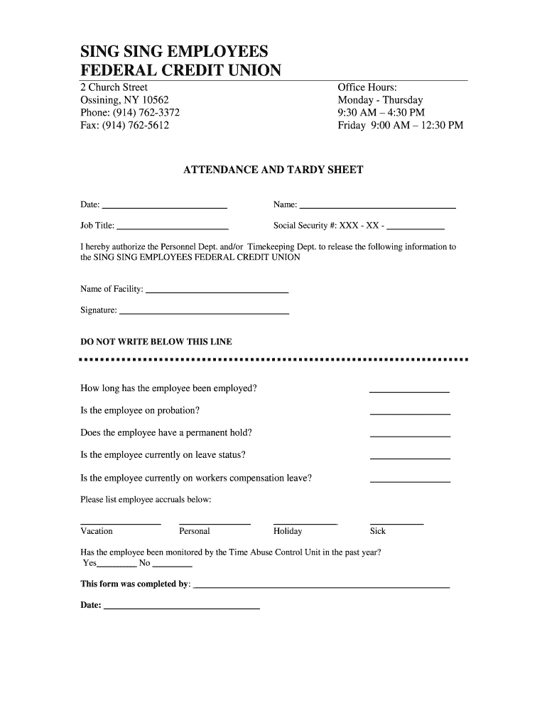 Fillable Online SING SING EMPLOYEES Fax Email Print - pdfFiller