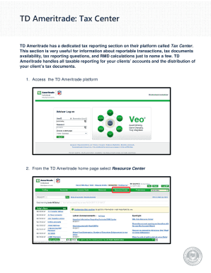 Fillable Online TD Ameritrade: Tax Center Fax Email Print - pdfFiller