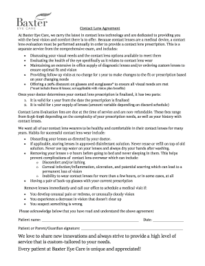 Fillable Online Contact Lens Agreement Fax Email Print - pdfFiller