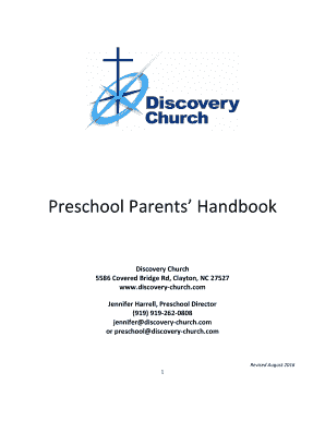 Fillable Online Preschool Parents Handbook Fax Email Print - pdfFiller