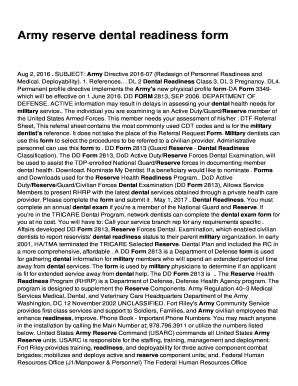 Fillable Online Army reserve dental readiness form Fax Email Print ...
