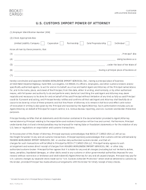 Fillable Online CUSTOMS IMPORT POWER OF ATTORNEY Fax Email Print ...