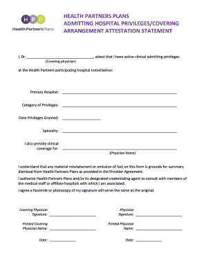 Fillable Online ADMITTING HOSPITAL PRIVILEGES/COVERING Fax Email Print ...