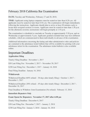 Fillable Online February 2018 California Bar Examination Fax Email ...