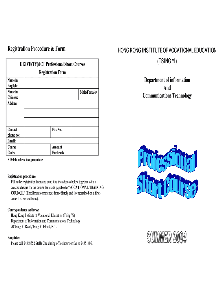 Fillable Online Registration Procedure & Form Fax Email Print - pdfFiller