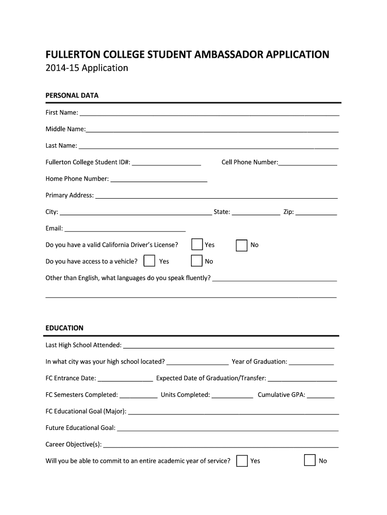 Fillable Online fullcoll Fullerton College Student ID# Fax Email Print - pdfFiller