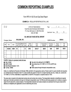 Fillable Online COMMON REPORTING EXAMPLES - New Mexico Fax Email Print ...