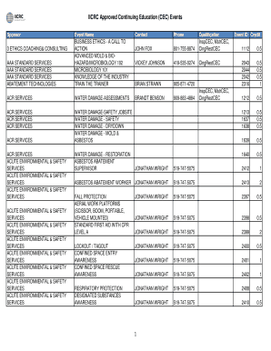 Fillable Online IICRC Approved Continuing Education (CEC) Events Fax Email Print - pdfFiller
