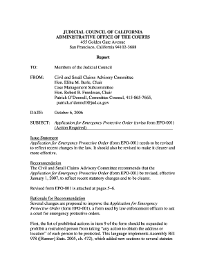 Fillable Online courtinfo ca Emergency Protective Order 081406doc ...
