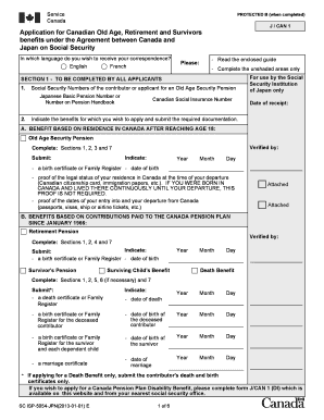 Fillable Online servicecanada gc APPLICATION FOR OLD AGE RETIREMENT AND ...