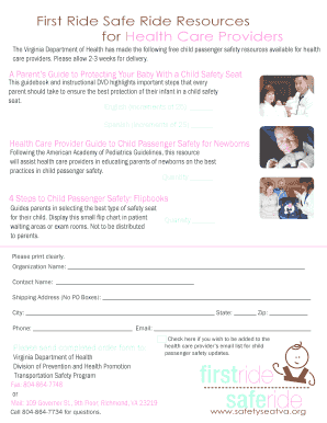 Fillable Online vdh virginia First Ride Safe Ride Resources - vdh ...