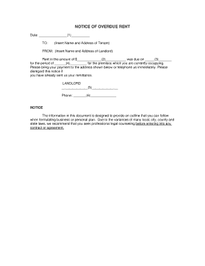 Fillable Online legalforms NOTICE OF OVERDUE RENT - legal forms Fax ...