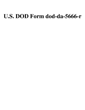 Fillable Online U.S. DOD Form dod-da-5666-r. Free download Fax Email ...