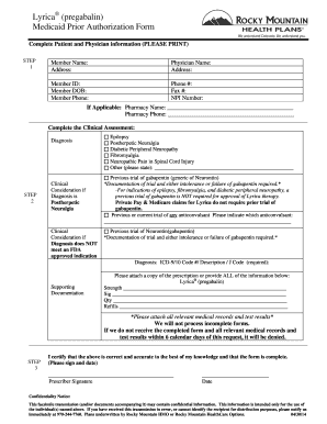 Fillable Online rmhp () Medicaid Prior Authorization Form - Rocky ... - rmhp Fax Email Print ...
