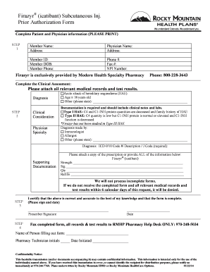 Fillable Online rmhp (icatibant) Subcutaneous Inj. Prior Authorization Form - rmhp Fax Email ...
