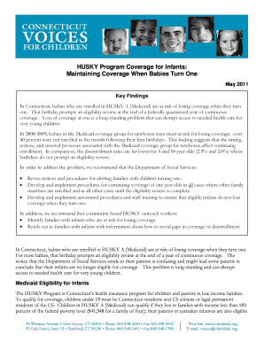 Fillable Online HUSKY Program Coverage for Infants: Fax Email Print ...