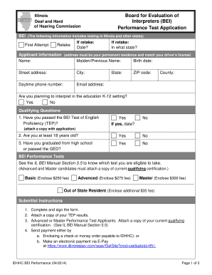 Fillable Online www2 illinois DARS3908, DHHS Test of English ...