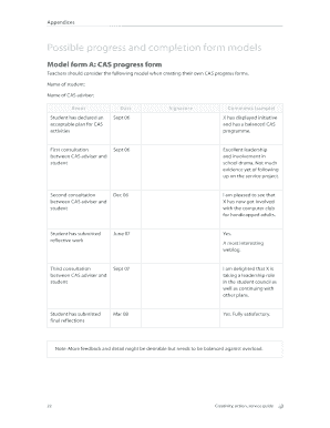 Fillable Online Possible progress and completion form models - CAS Corner Fax Email Print ...