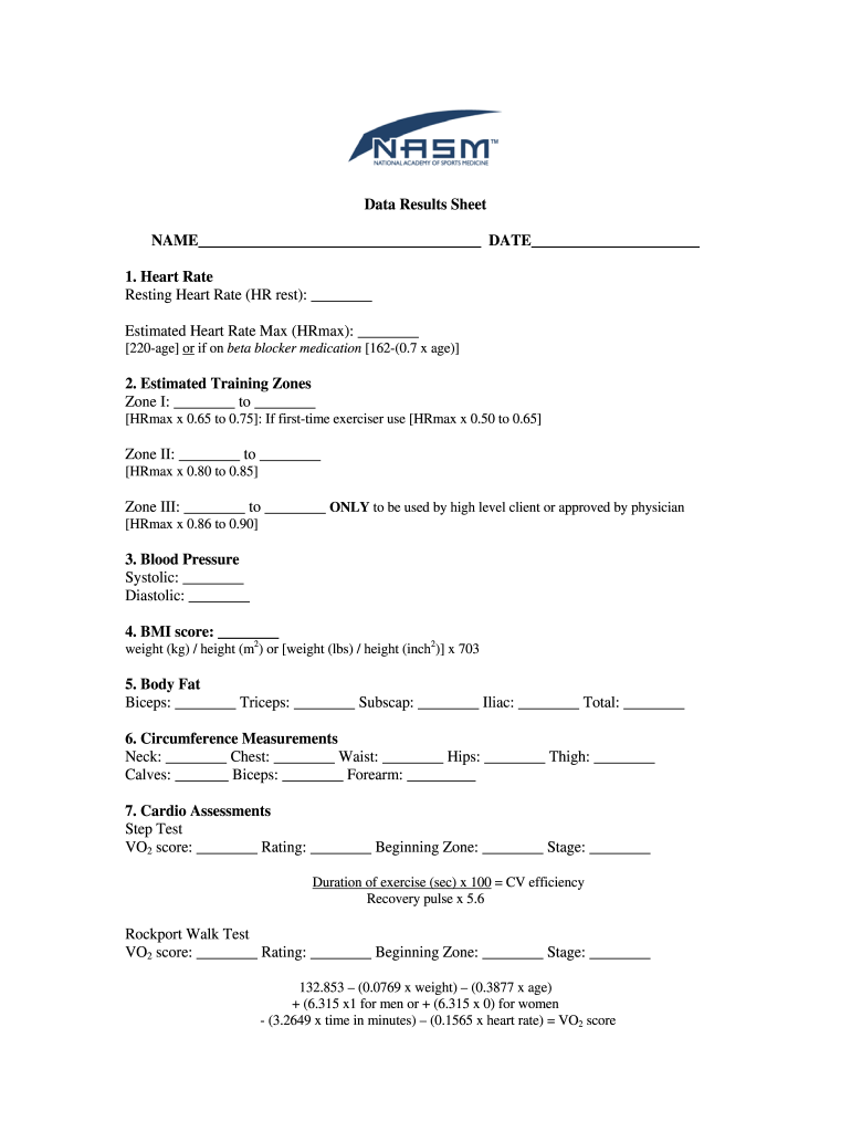 Nasm Workout Template Pdf Fill Out Sign Online DocHub