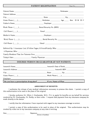 Fillable Online PATIENT REGISTRATION Chart Fax Email Print - pdfFiller