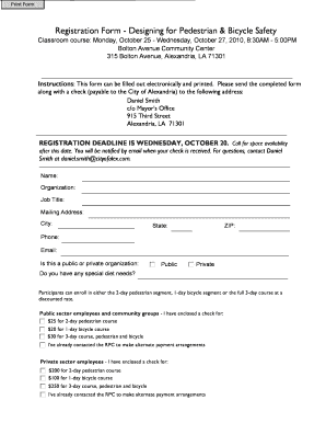 Fillable Online Registration Form - Designing for Pedestrian & Bicycle ...