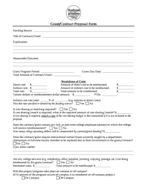 Fillable Online hvcc Grant/Contract Proposal Form Fax Email Print ...