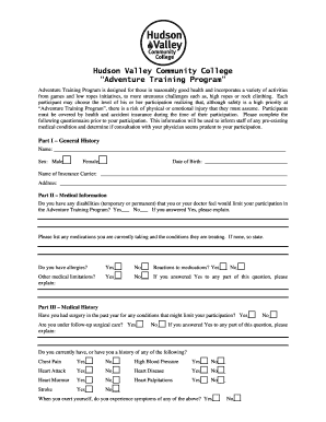 Fillable Online hvcc Kids On Campus Adverture Camp Release Form ...