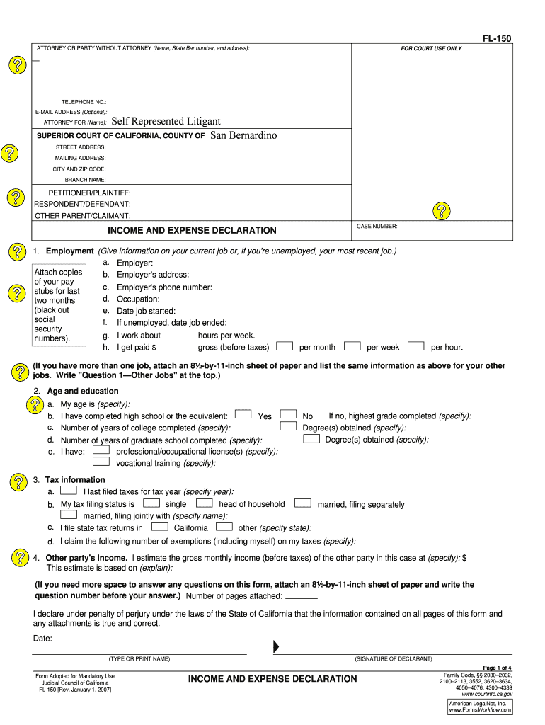 Fillable Online sb-court Self Represented Litigant San Bernardino ...