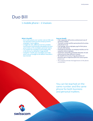 Fillable Online Duo Bill - Swisscom Fax Email Print - pdfFiller