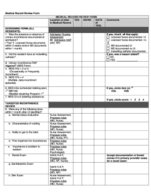 Fillable Online mc vanderbilt Medical Record Review Form MEDICAL RECORD ...